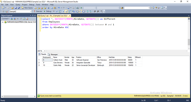 How To Find Employees Hired Last Month Or Year In SQL Server